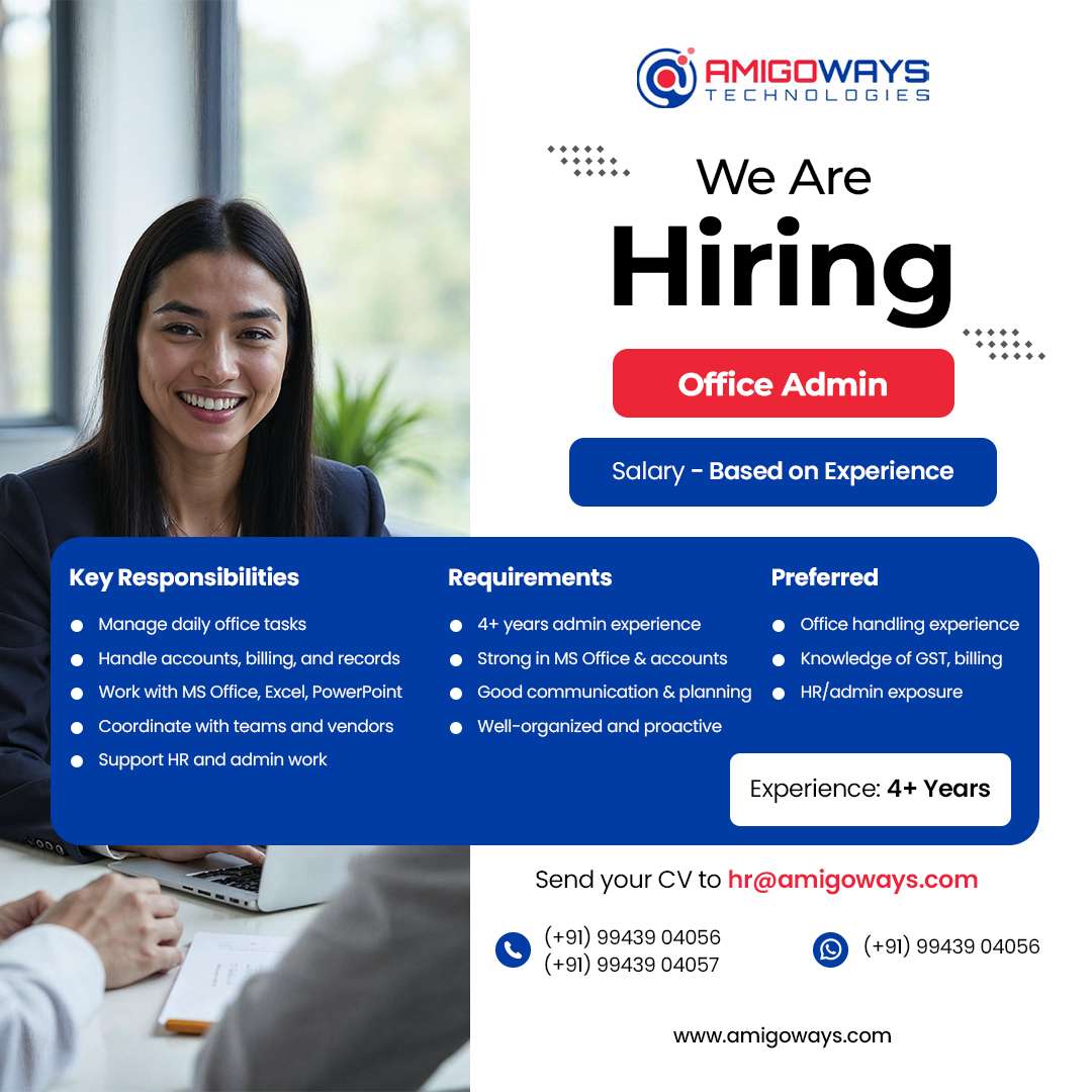 Office Admin - Amigoways Technologies Private Limited